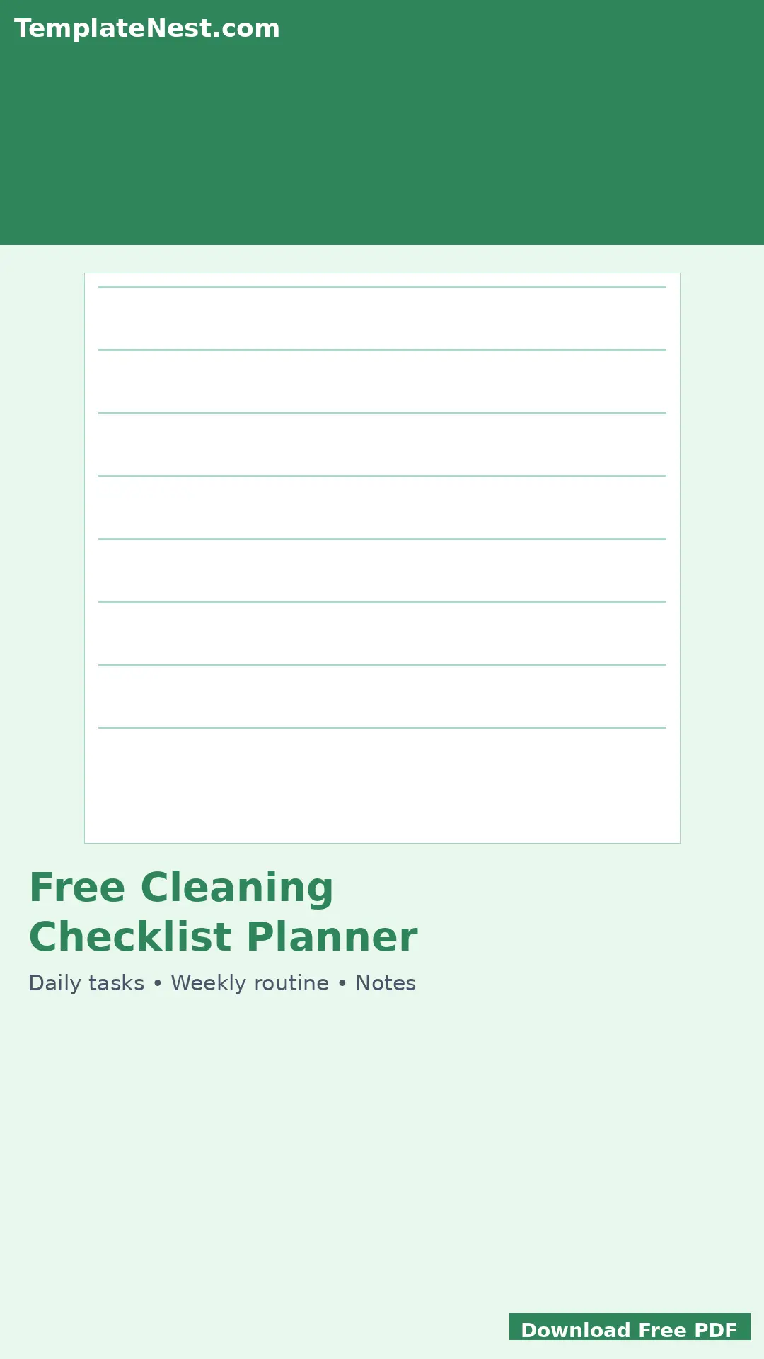 Weekly Cleaning Schedule Printable (Free PDF) — TemplateNest